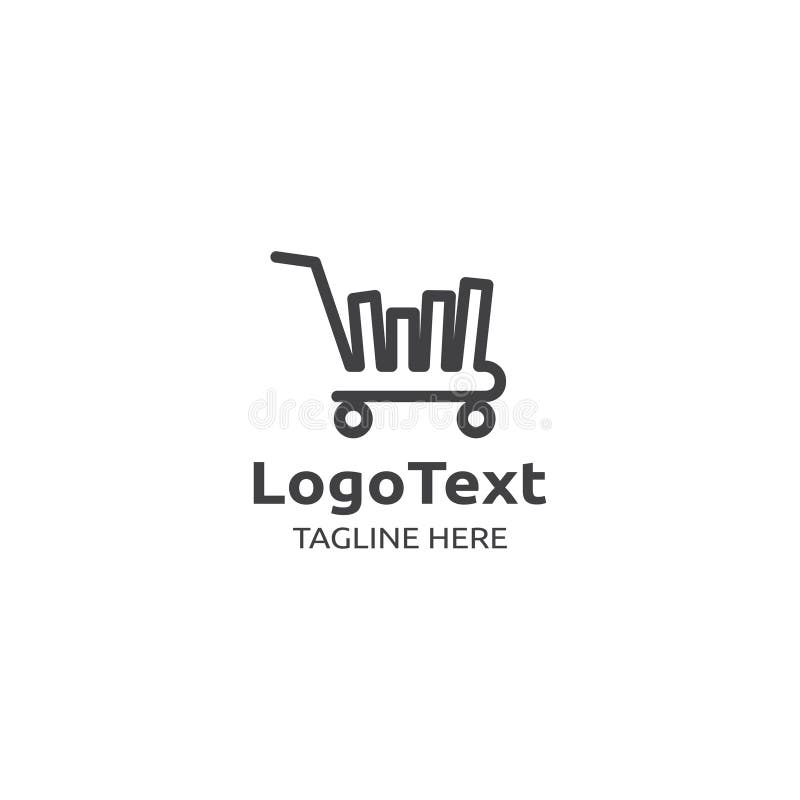 Shopping Cart Logo Design or Trolley Icon Stock Vector - Illustration ...