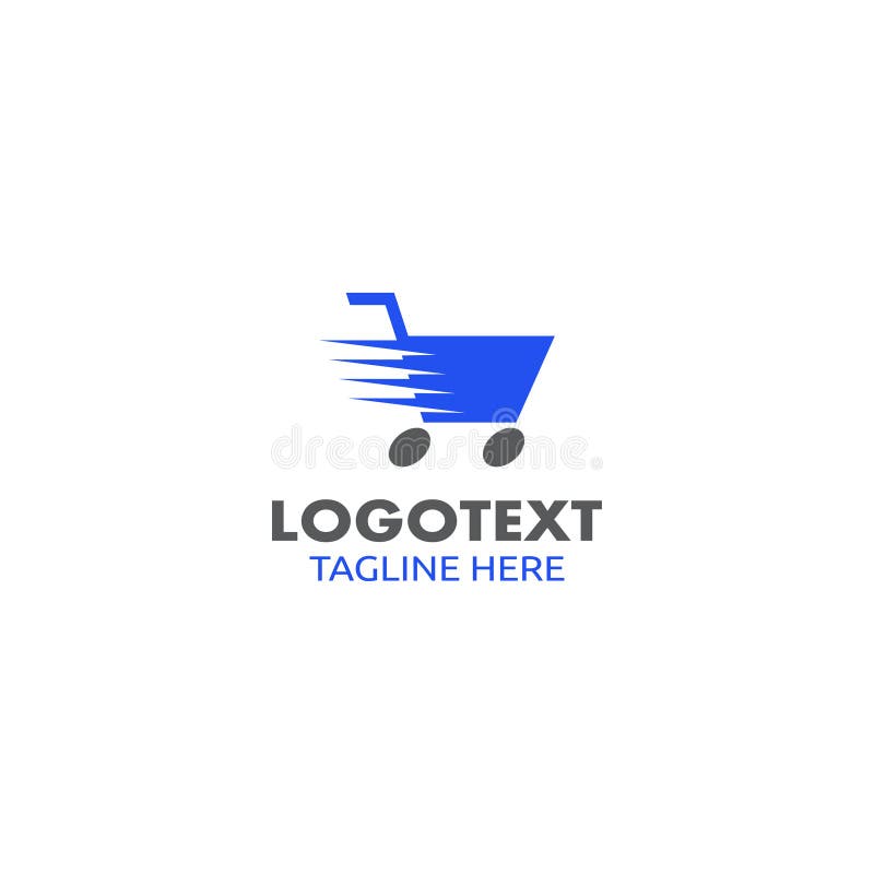 Shopping Cart Logo Design or Trolley Icon Stock Vector - Illustration ...