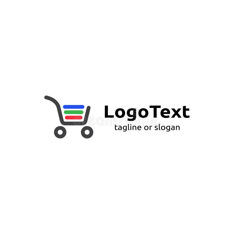 Shopping Cart Logo Design or Trolley Icon Stock Vector - Illustration ...