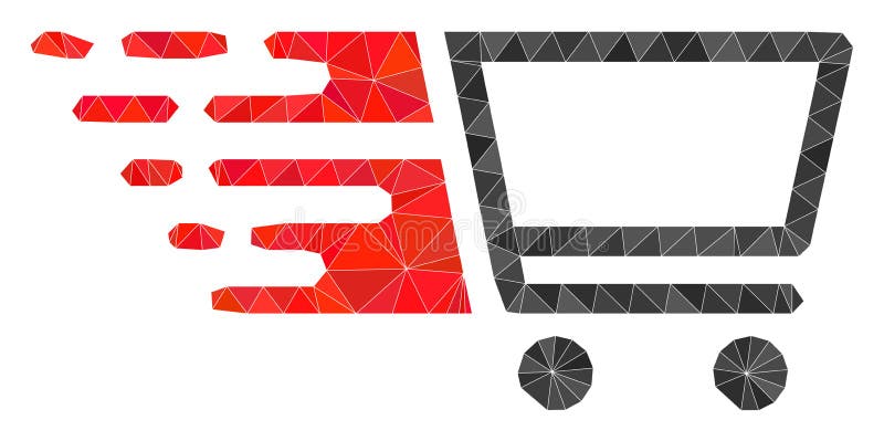 Shopping Cart Low-Poly Mocaic Icon Stock Vector - Illustration of ...