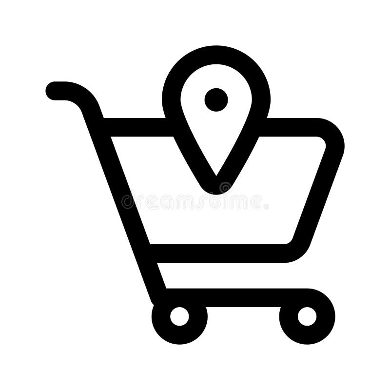 Shopping Cart with Map Pointer Denoting Concept Icon of Shopping ... Shopping Cart with Map Pointer Denoting Concept Icon of Shopping ...