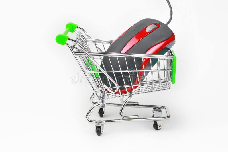 Shopping Cart with a mouse stock image. Image of basket - 19450169