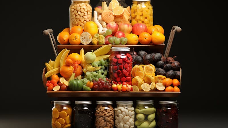 A Shopping Cart Overflowing with Shopping Items Stock Photo - Image of ...