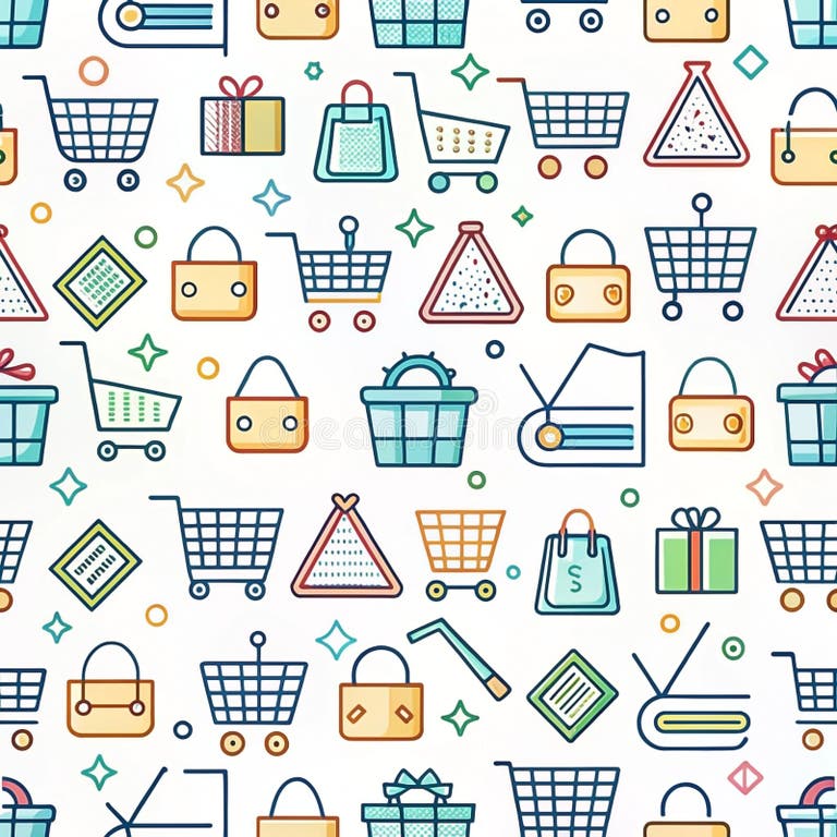Shopping Cart Pattern Design Background Stock Illustration ...
