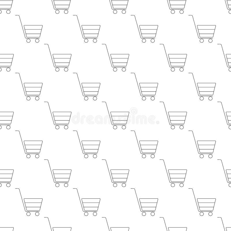 Shopping Cart Pattern Seamless Stock Illustration - Illustration of ...