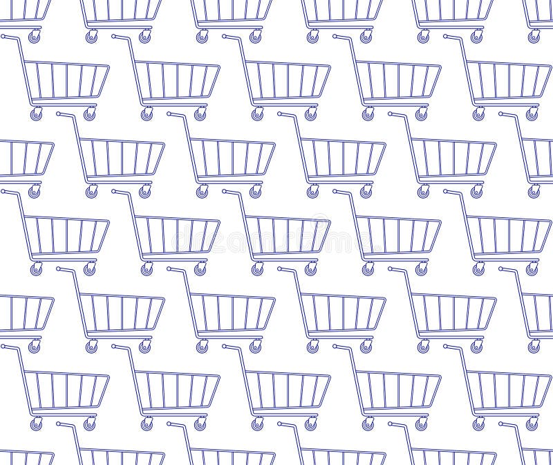 Shopping cart pattern stock vector. Illustration of handle - 66047508