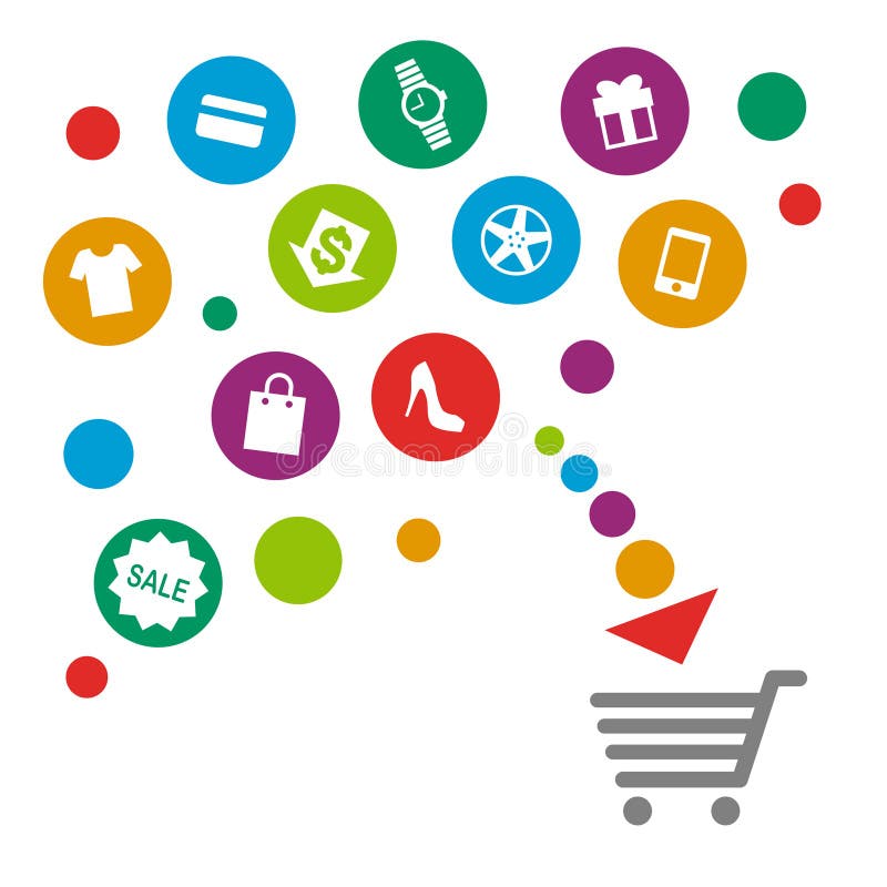 Shopping Cart Prepared To Load Some Things Stock Vector - Illustration ...