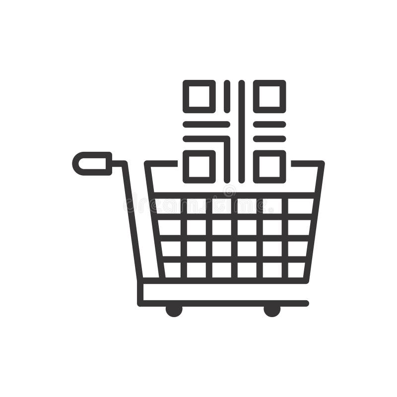 Shopping Cart with Qr Code Icon Stock Vector - Illustration of code ...