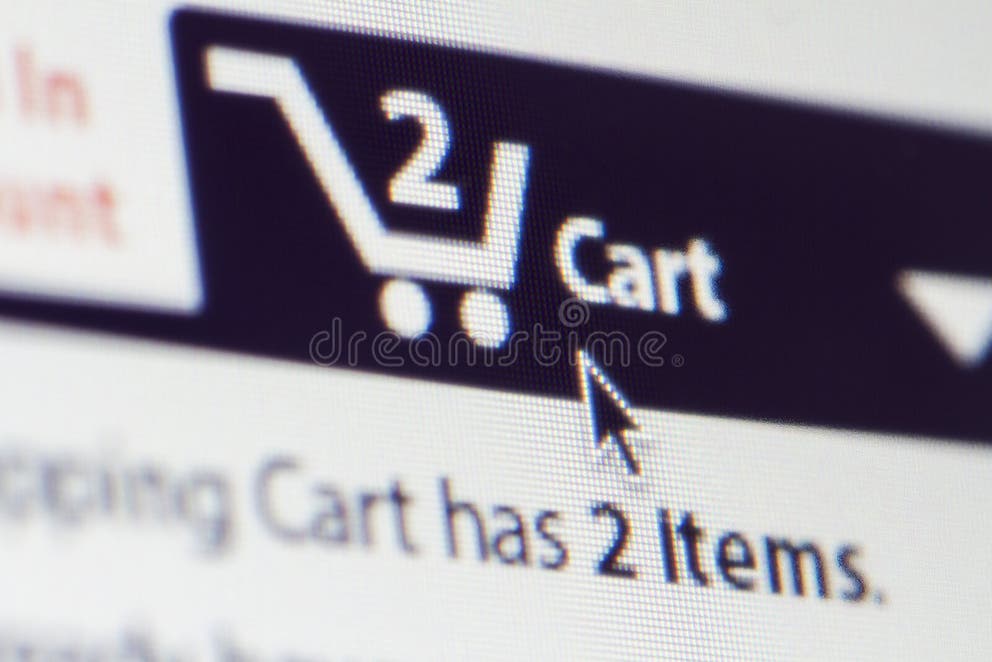 Shopping Cart Screen stock photo. Image of letters, online - 34632182