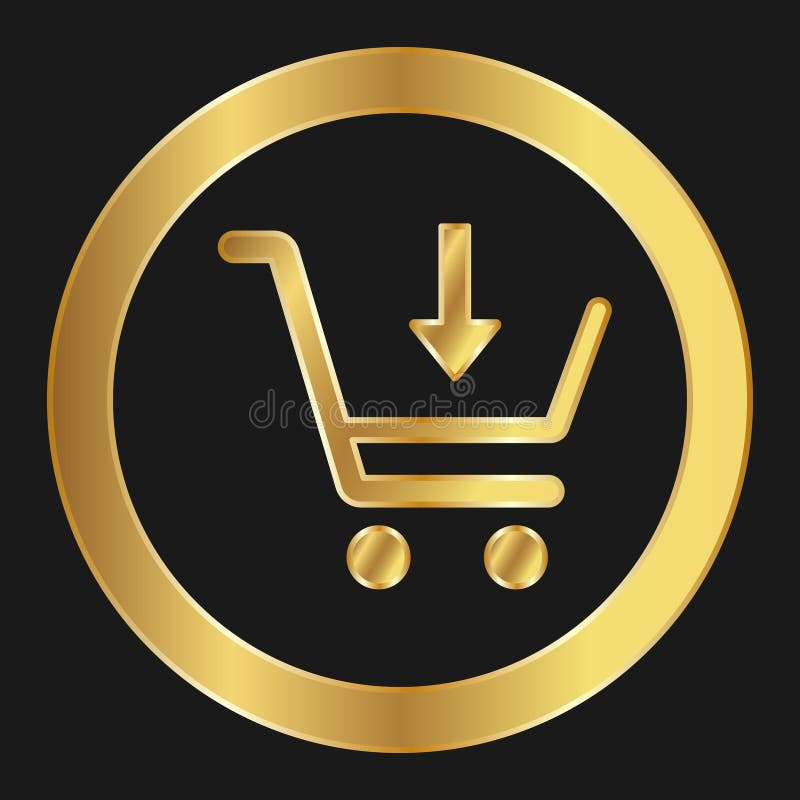Shopping Cart Simple Isolated Gold Icon for Apps and Websites Stock ...