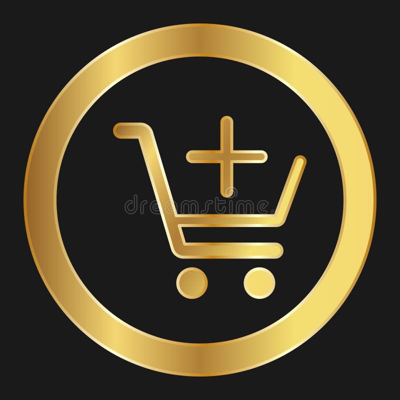 Shopping Cart Simple Isolated Gold Icon for Apps and Websites Stock ...