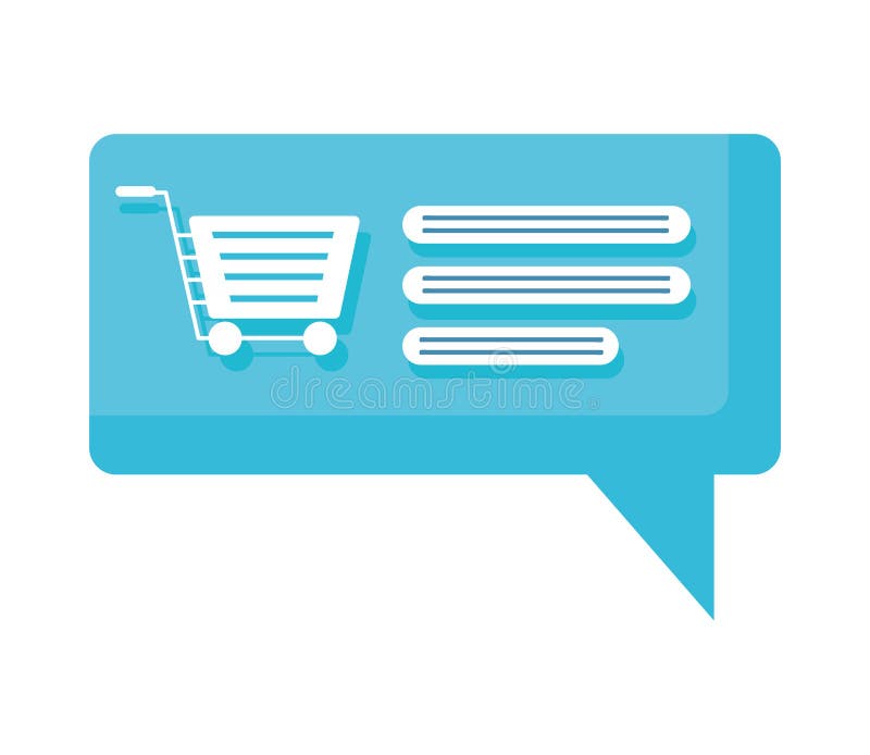 Shopping Cart in Speech Bubble Stock Vector - Illustration of conversation, isolated: 283972309