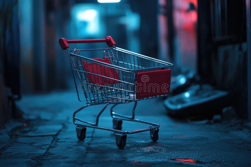 Shopping Cart on Street stock photo. Image of charity - 388024754