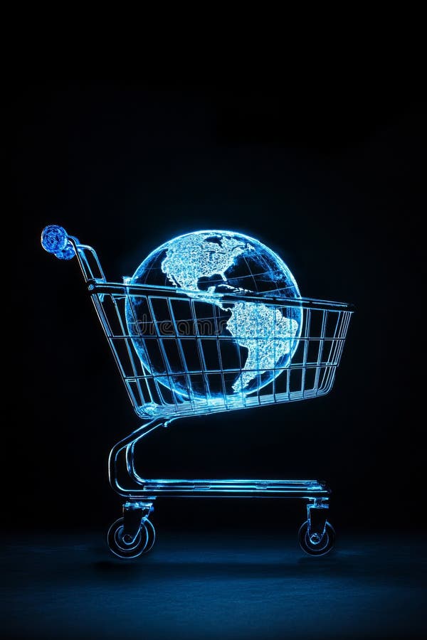 Shopping Cart Symbolizing Global Trade and E-Commerce Innovation Stock ...