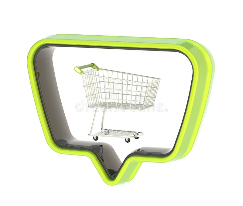 Shopping Cart in a Text Bubble Isolated Stock Illustration ...