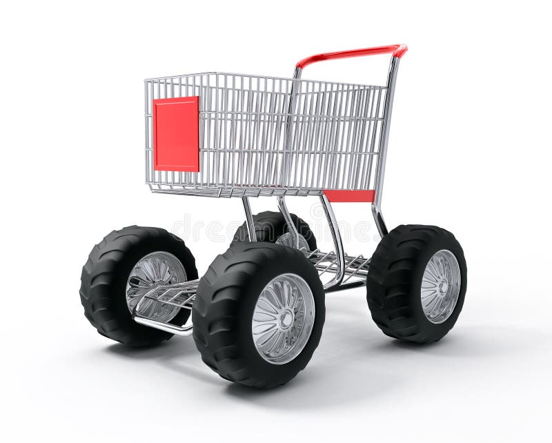 Shopping Cart with Clipping Path Stock Illustration - Illustration of ...
