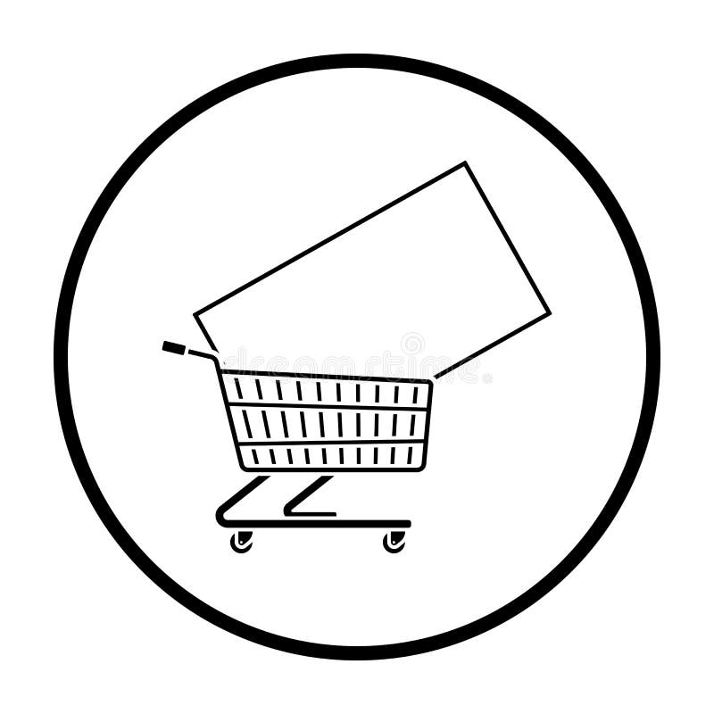 Shopping Cart with TV Icon stock vector. Illustration of concept ...
