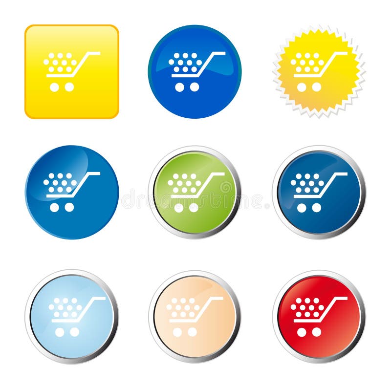 Web shopping cart buttons stock vector. Illustration of shoppingcart ...