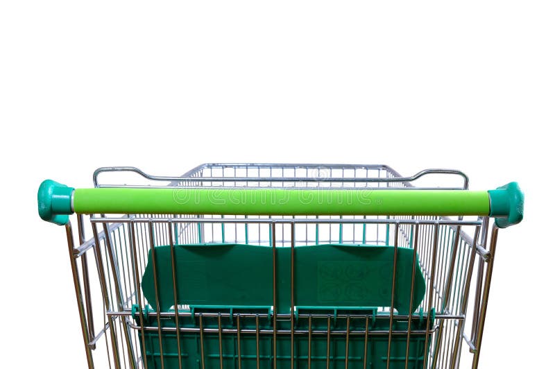 Shopping Cart White Rear View Stock Image - Image of economy, wagon ...