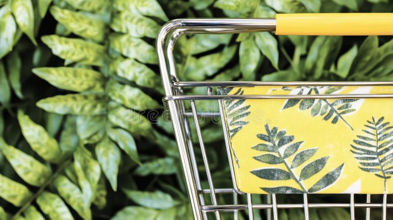 Shopping Cart Yellow Green Leaf Pattern Stock Photos - Free & Royalty ...