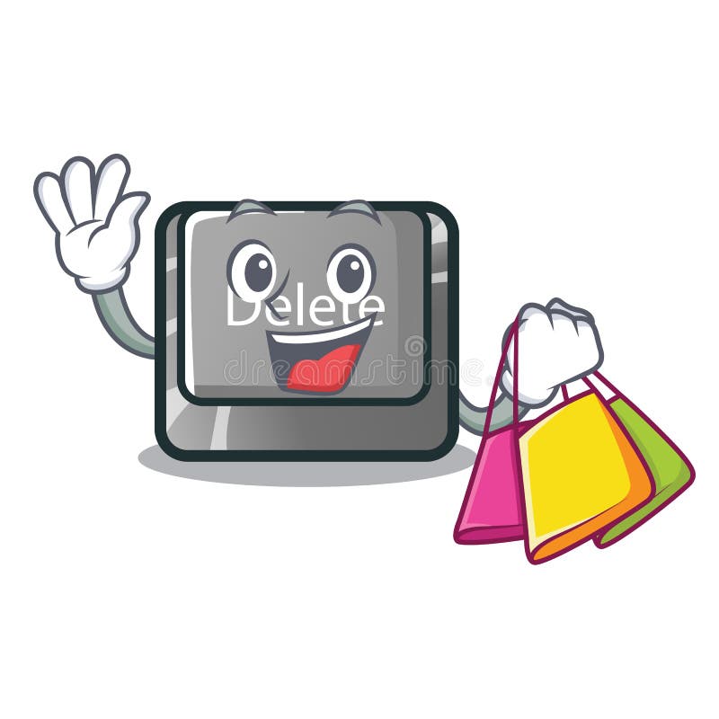 Shopping Cartoon Delete Button Located on Keyboard Stock Vector ...