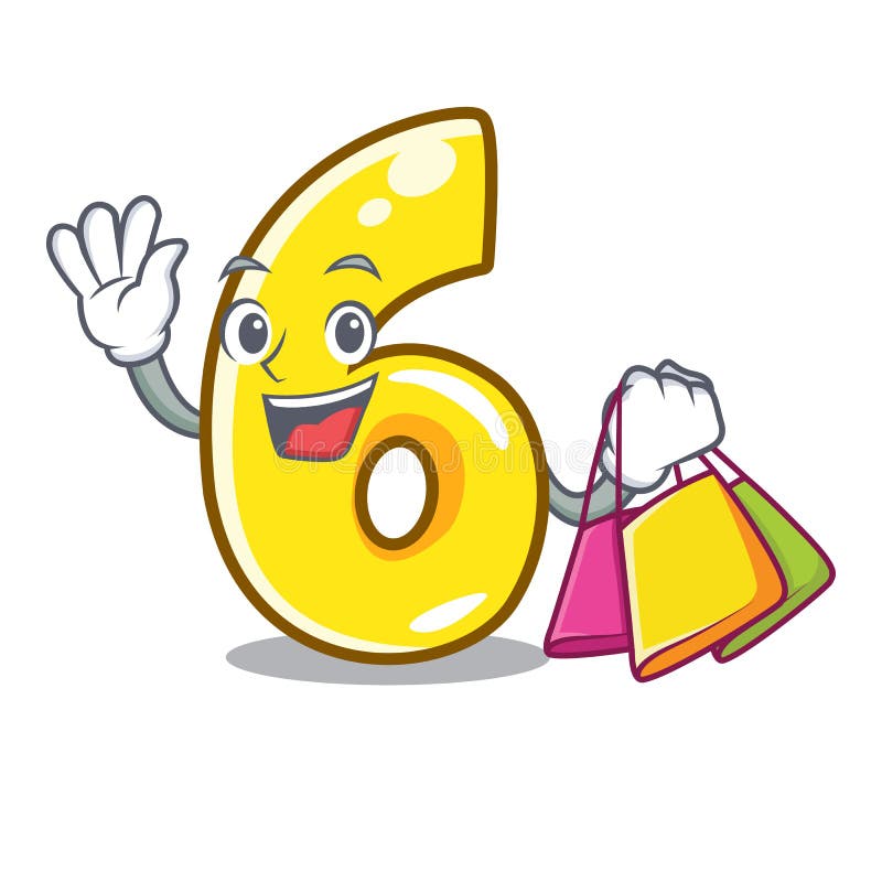 Shopping Cartoon Number Six on the Road Stock Vector - Illustration of ...
