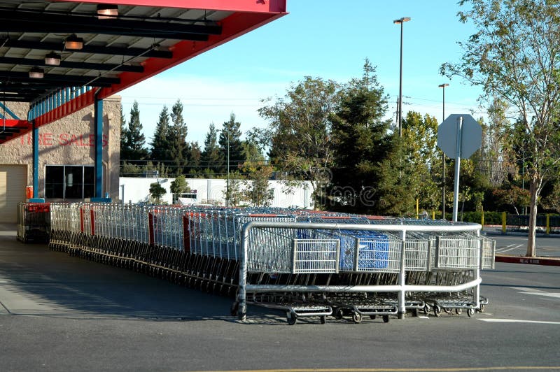 Shopping cart return area stock image. Image of object - 7969107