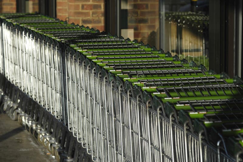 Shopping Carts stock photo. Image of groceries, steel, store - 421084