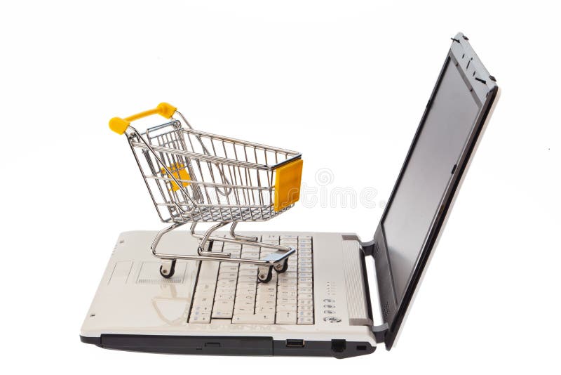 Shopping Carts and Computer Keyboard Stock Photo - Image of currency ...