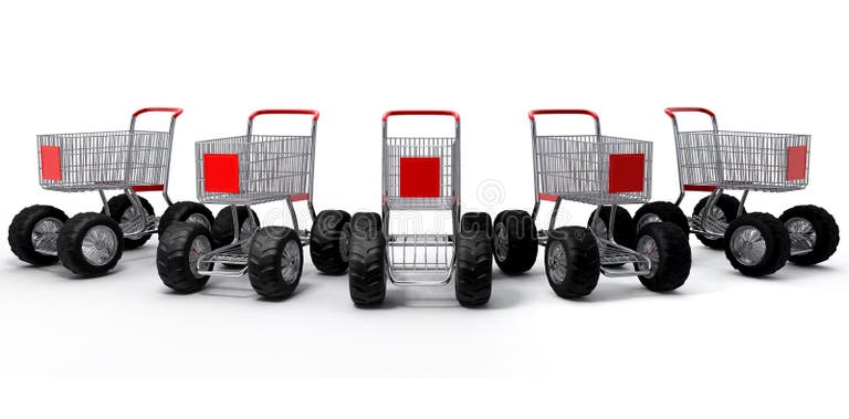 Shopping carts group stock illustration. Illustration of checkout - 2560510