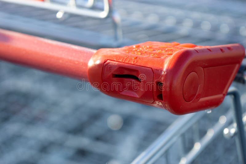 Shopping Carts - Handle with Lock Stock Image - Image of basket, market ...