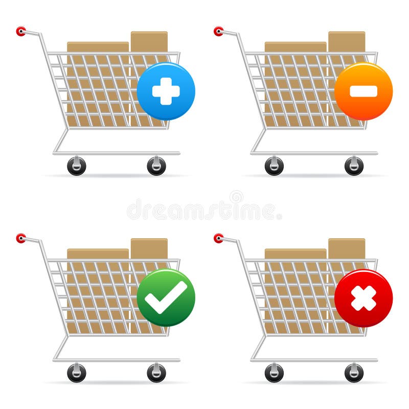Multiple 3D Shopping Cart stock illustration. Illustration of business ...