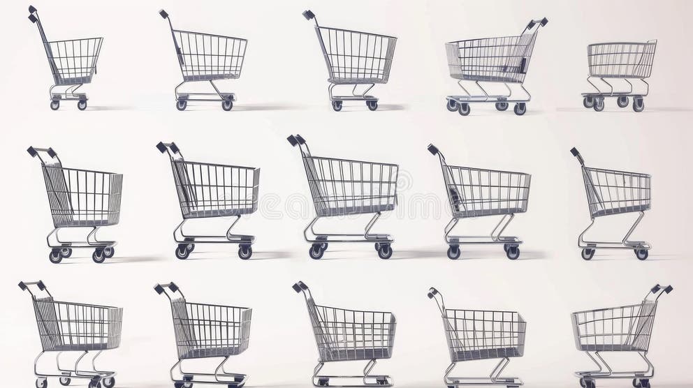 Shopping Carts Stack stock photo. Image of goods, chain - 382709698