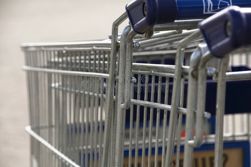 Shopping carts. stock photo. Image of attached, retailservice - 31582420