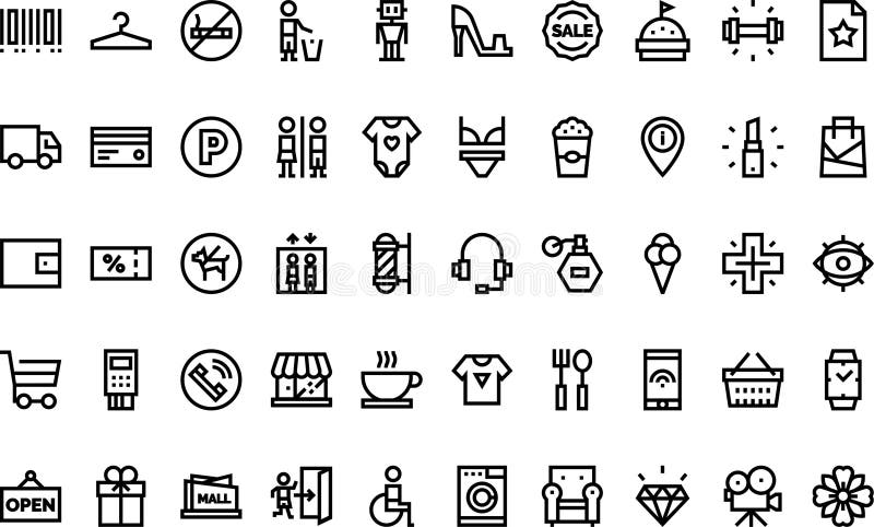 Shopping Center Icons High-Quality Vector Icons Collection with ...