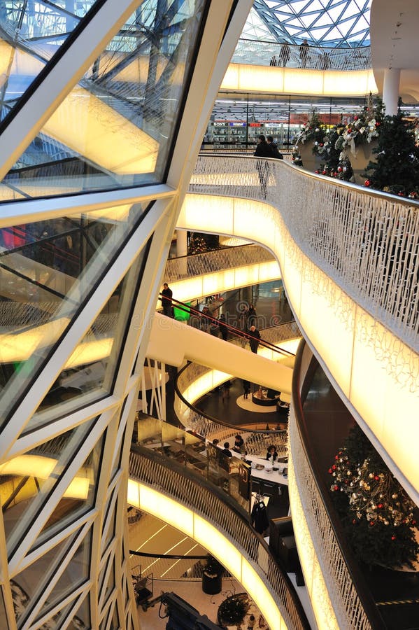 Shopping center interior editorial stock photo. Image of center - 22174763