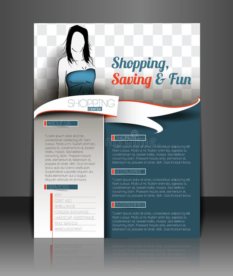Shopping Center Store Flyer Stock Vector - Illustration of invitation ...