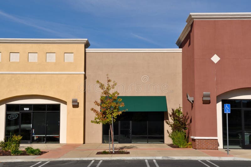 Shopping Center Store Front Stock Image - Image of exterior, strip ...