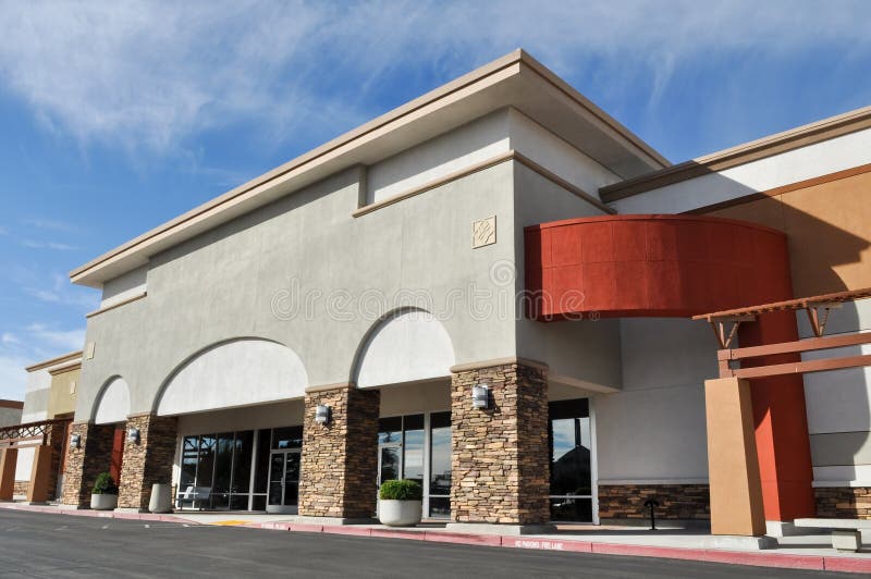 Shopping Center Store Front Stock Image - Image of exterior, strip ...