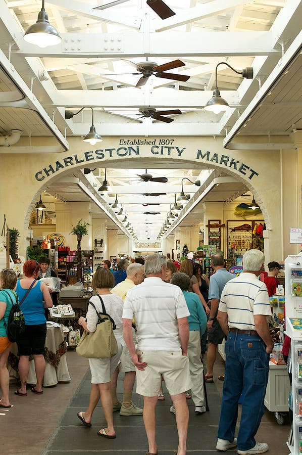 Charleston City Market editorial stock photo. Image of south - 23355578