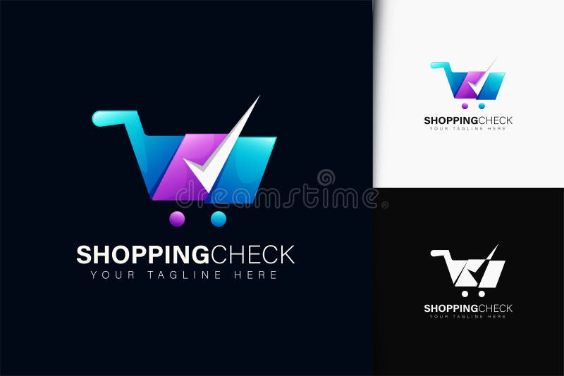 Shopping Check Logo Design with Gradient Stock Vector - Illustration of ...