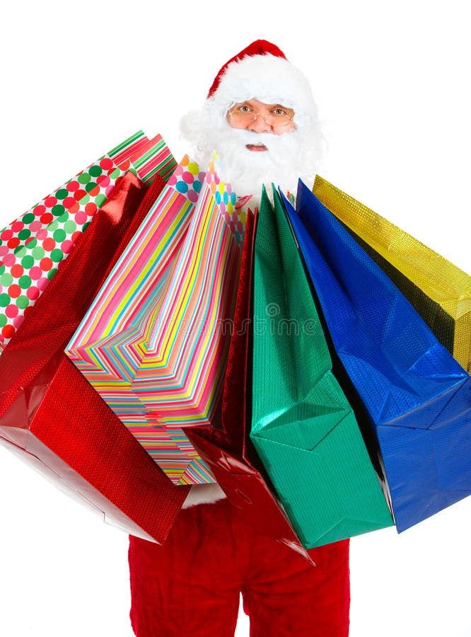 Shopping Christmas Santa stock photo. Image of smile, shopping - 7270406