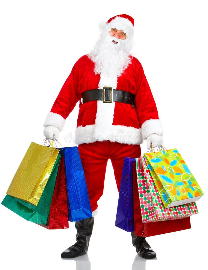 Shopping Christmas Santa stock photo. Image of smile, shopping - 7270406