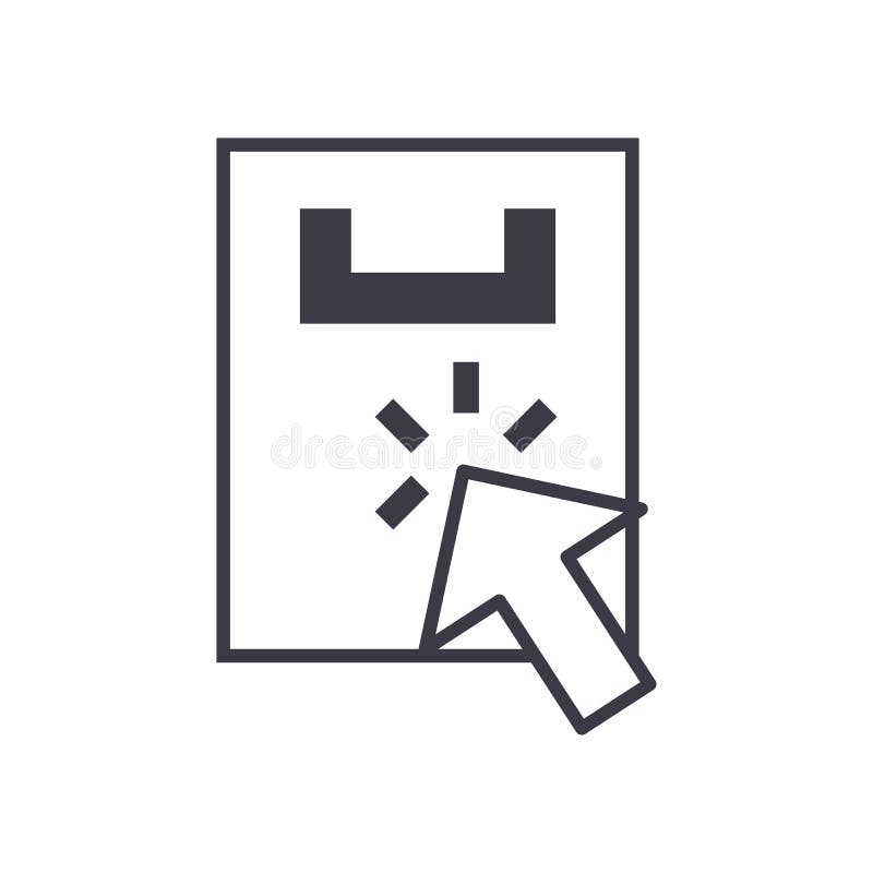 Click Click Box Line Icon Concept. Click Click Box Vector Linear ...