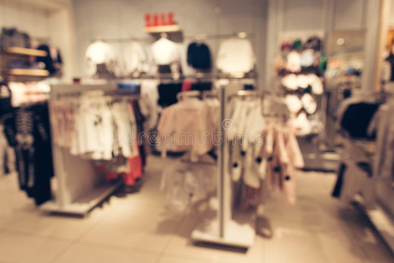 Shopping Clothes Store Blurred Background Stock Image - Image of ...