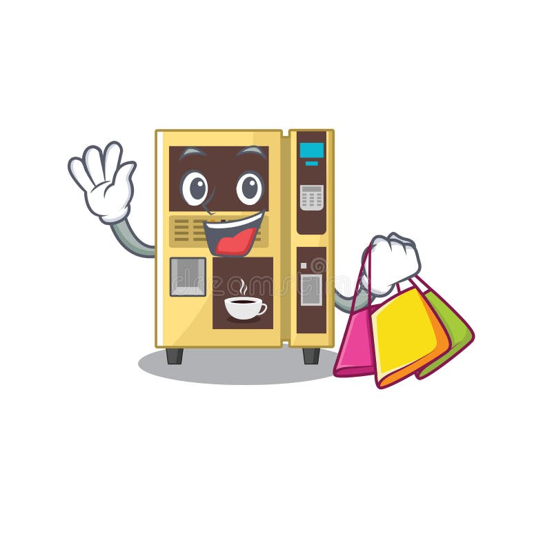 Shopping Coffee Vending Machine with Cartoon Shape Stock Vector ...
