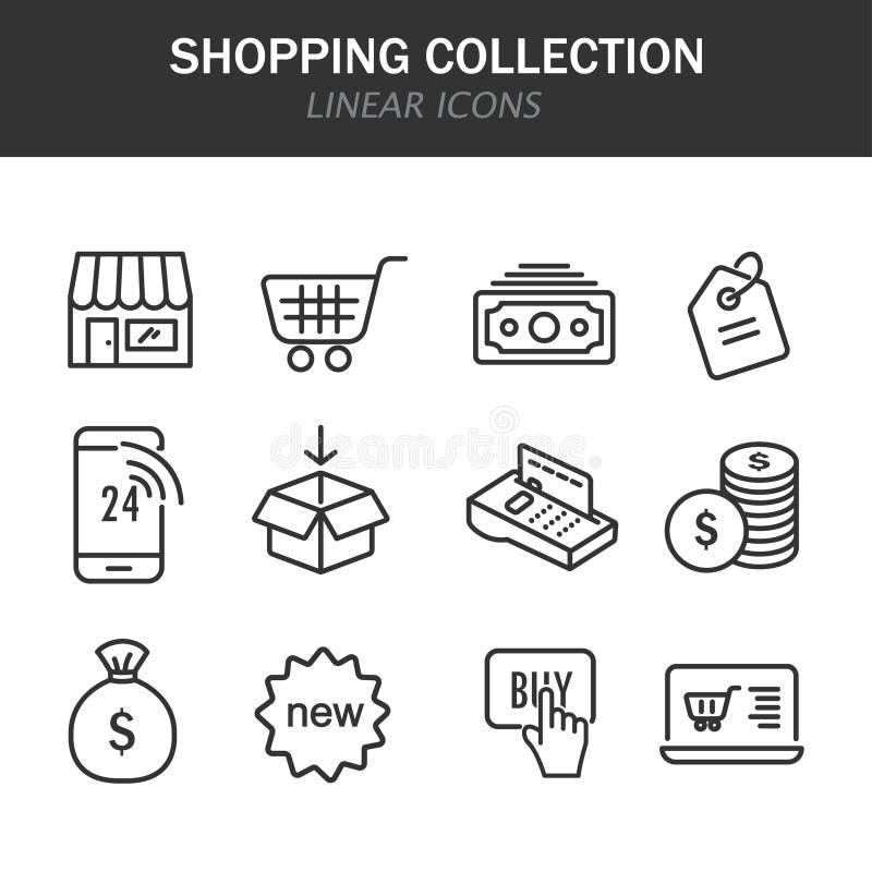 Shopping Big Collection in Flat Design Background Concept. Infographic ...