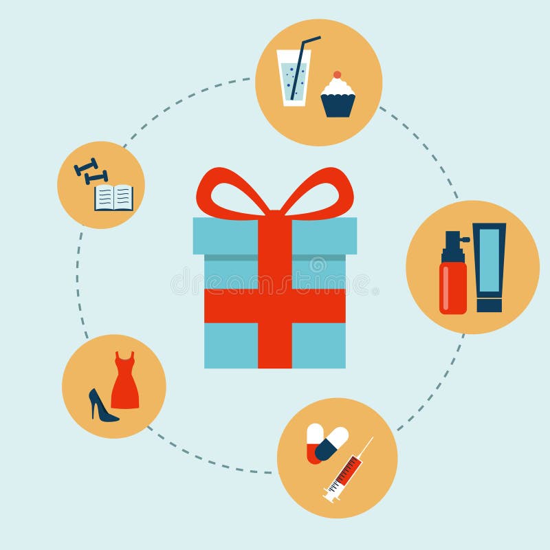 Shopping And Consumption Icons Set. Vector Stock Vector - Illustration ...