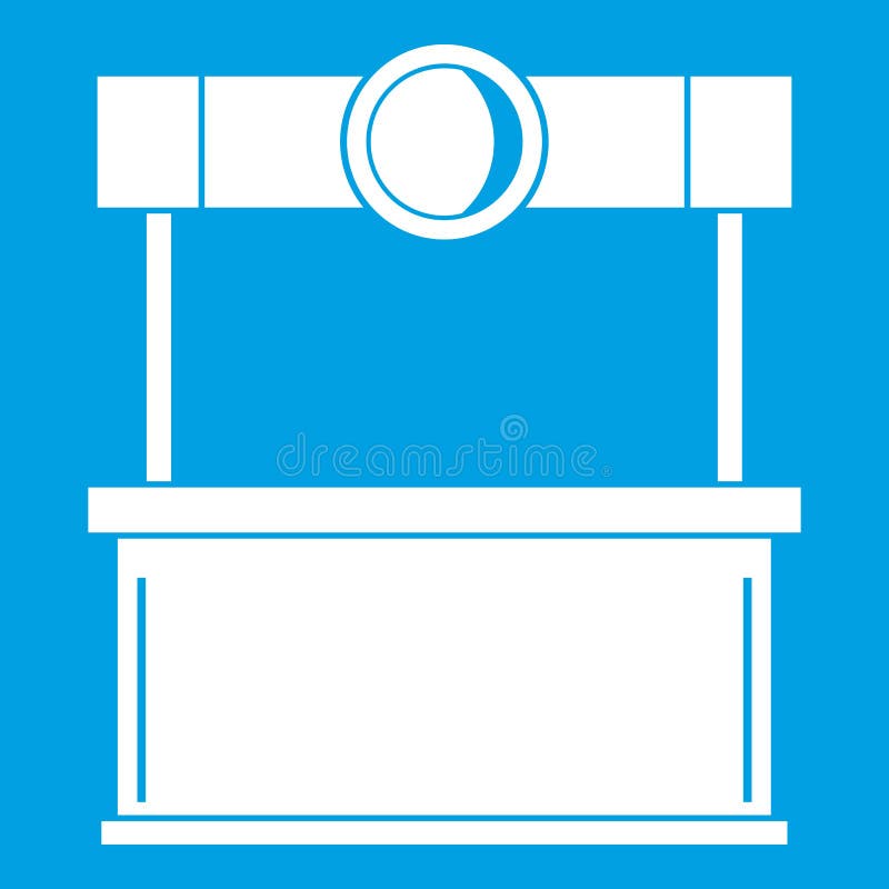 Shopping Counter Icon White Stock Vector - Illustration of marquee ...