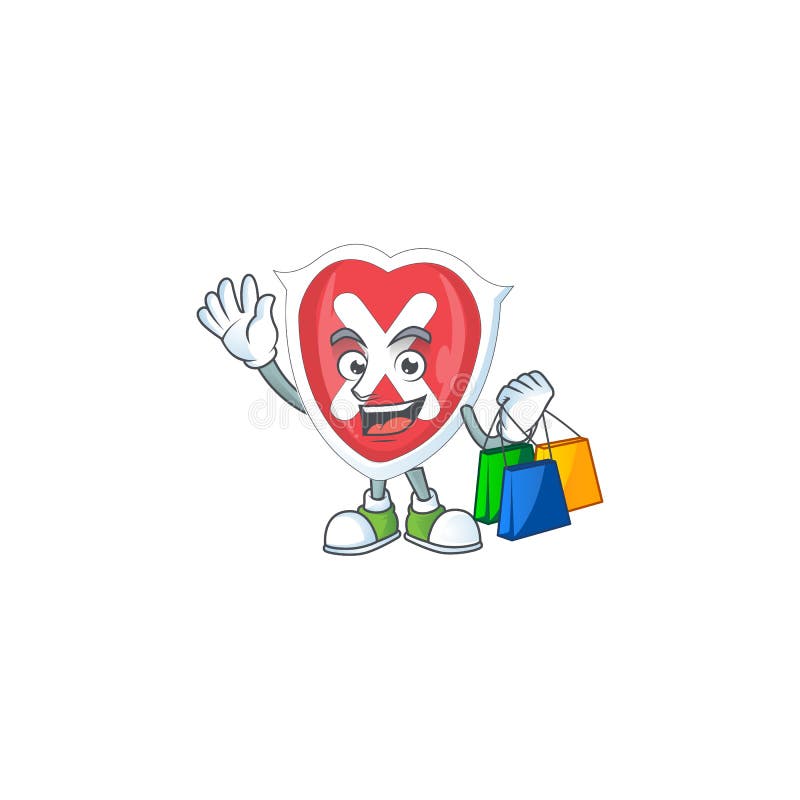 Shopping Cross Shield Cartoon for Emblem Denied Stock Vector ...